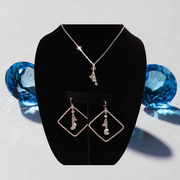 Deb Guyot | Jewelry | Cascading Diamond Necklace And Earring Set | Poshmark